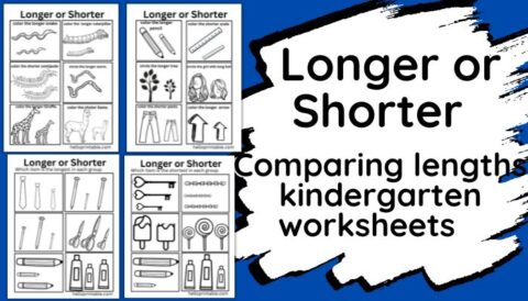 Longer or shorter? Compare lengths worksheets - helloprintable.com