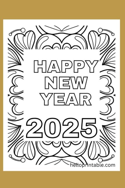 Happy New Year Coloring Pages for 2025 - helloprintable.com